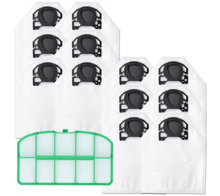 12 Staubsaugerbeutel 1 Filter passend für Vorwerk Kobold VK200 FP200 ...